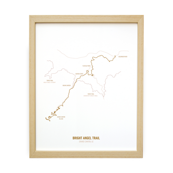 Bright Angel Trail Map (White) – LAND + LOFT