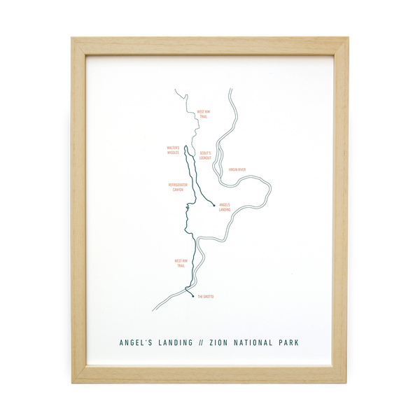Angel's Landing Trail Map (White + Blue) – LAND + LOFT